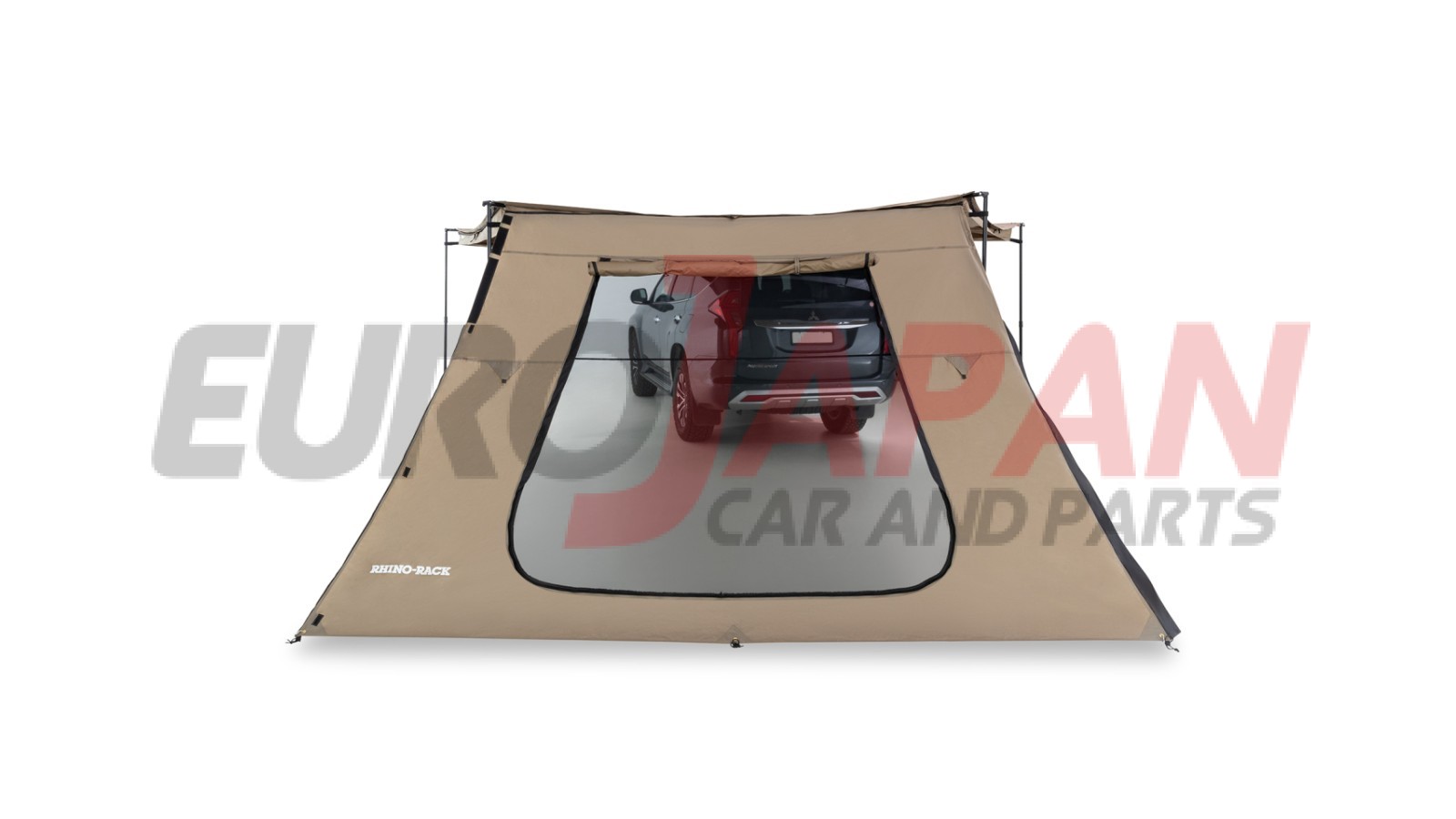Trapezoidal Sidewall with Door for Compact Batwing Awning - Rhino Rack
