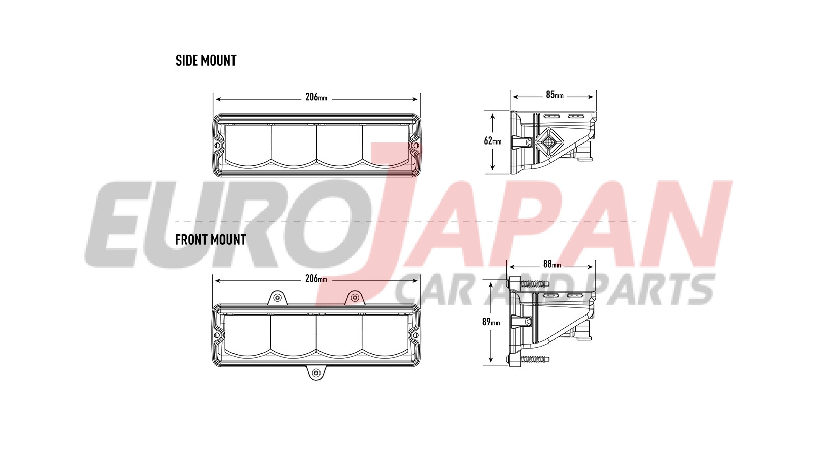 LED bar - Carbon-4 Spot (Side mount) - Lazer